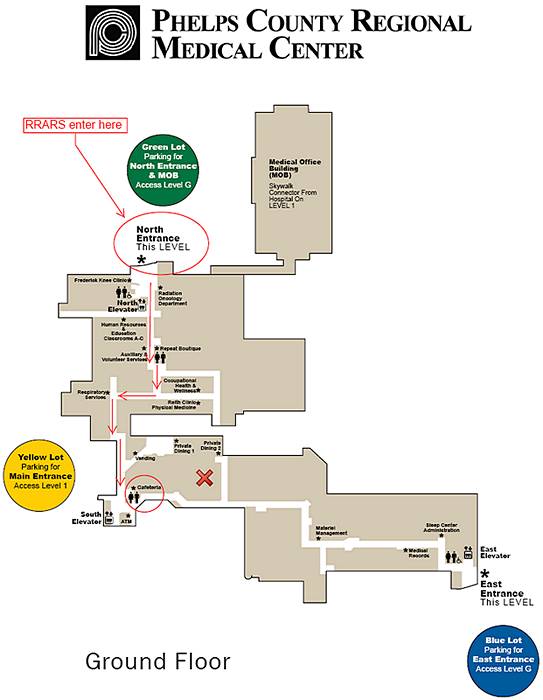 PCRMC Map to Cafeteria